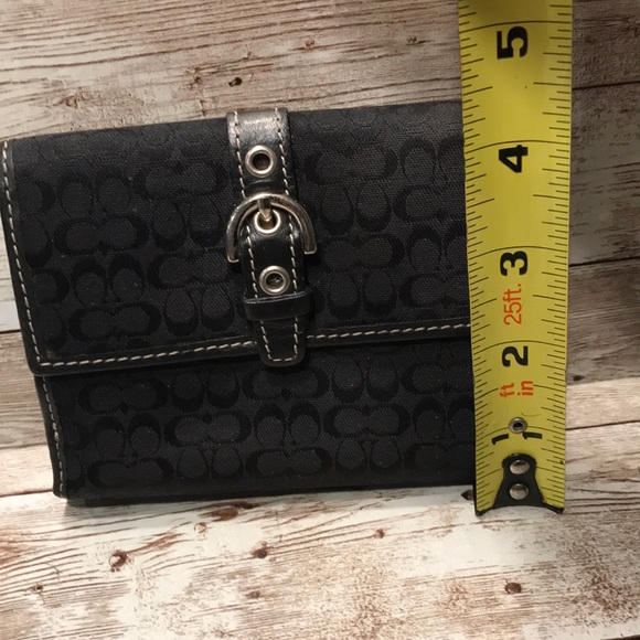 Coach | Bags | Authentic Coach Signature Wallet Black Silver | Poshmark
